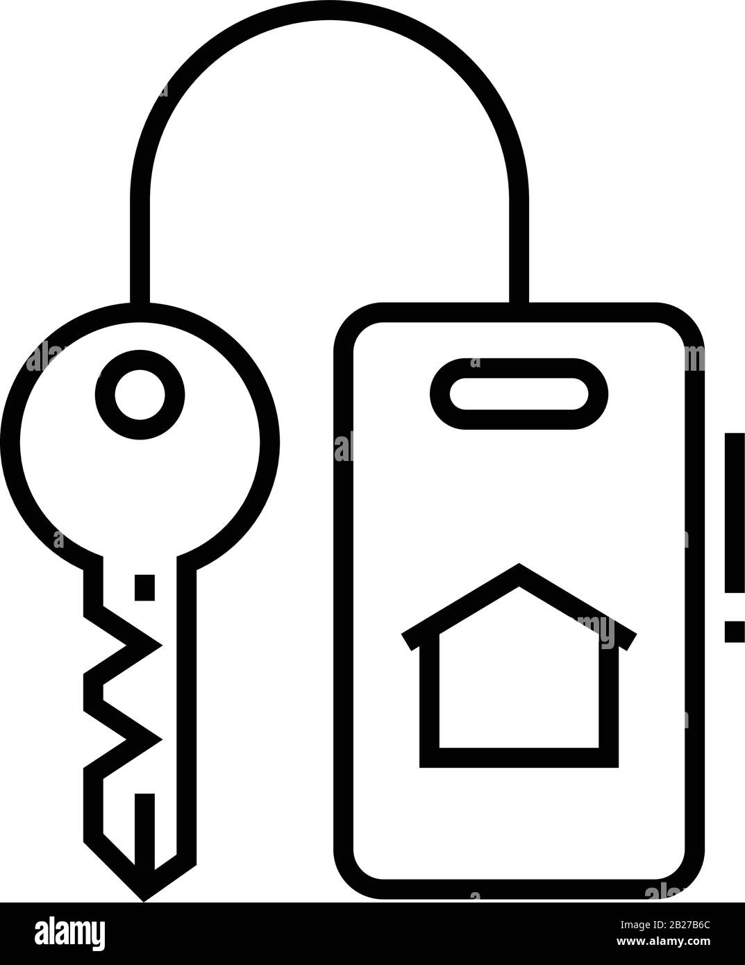 Room key line icon, concept sign, outline vector illustration, linear ...