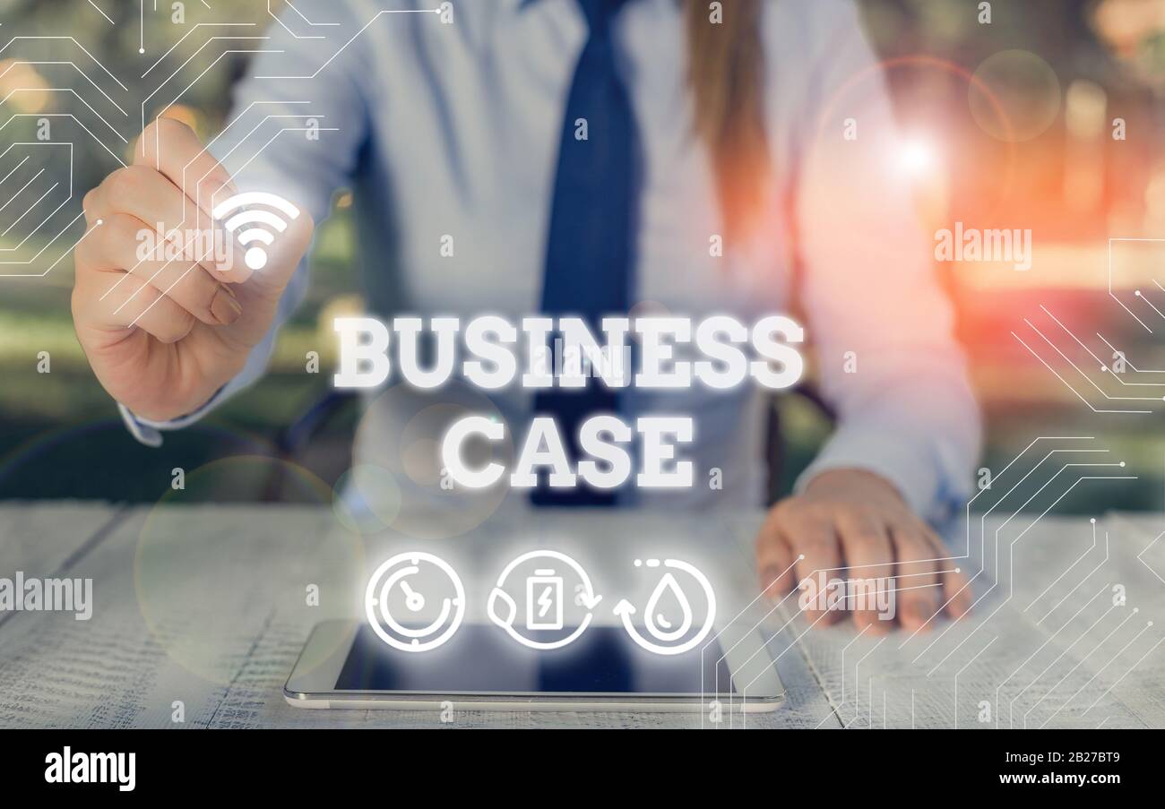 Writing note showing Business Case. Business concept for provides ...