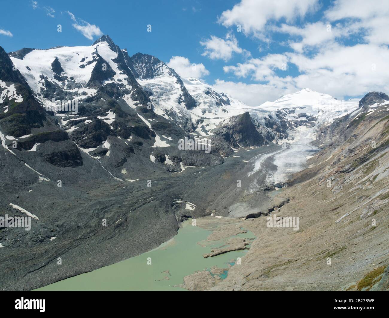 View of the Grossglockner and Pasterze Glacier in the High Tauern ...