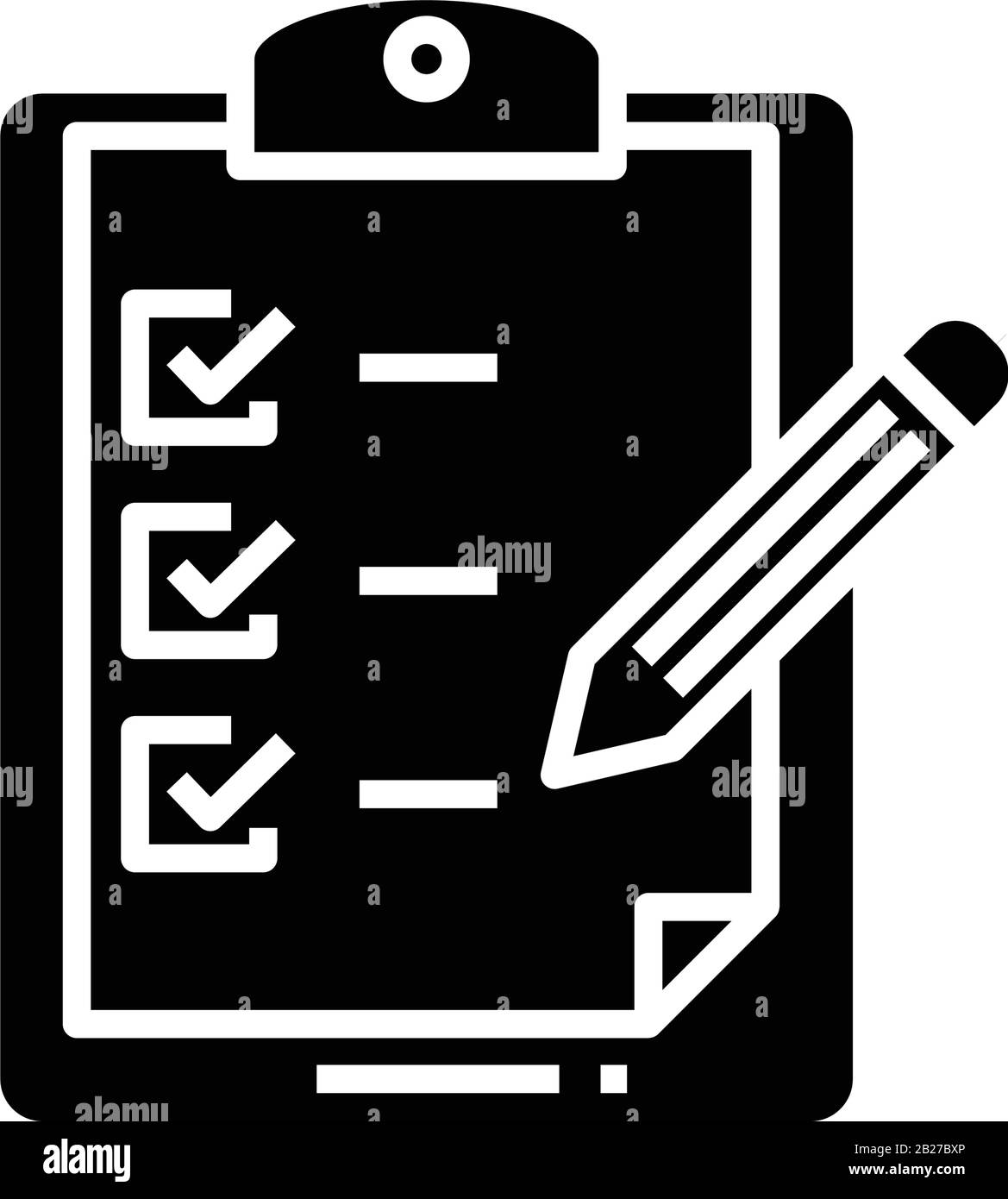 Goals list black icon, concept illustration, vector flat symbol, glyph ...