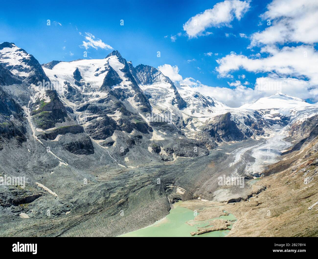 View of the Grossglockner and Pasterze Glacier in the High Tauern ...