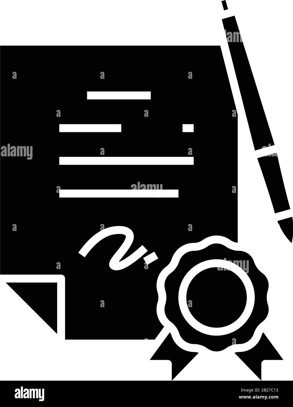 Guarantee mark black icon, concept illustration, vector flat symbol ...