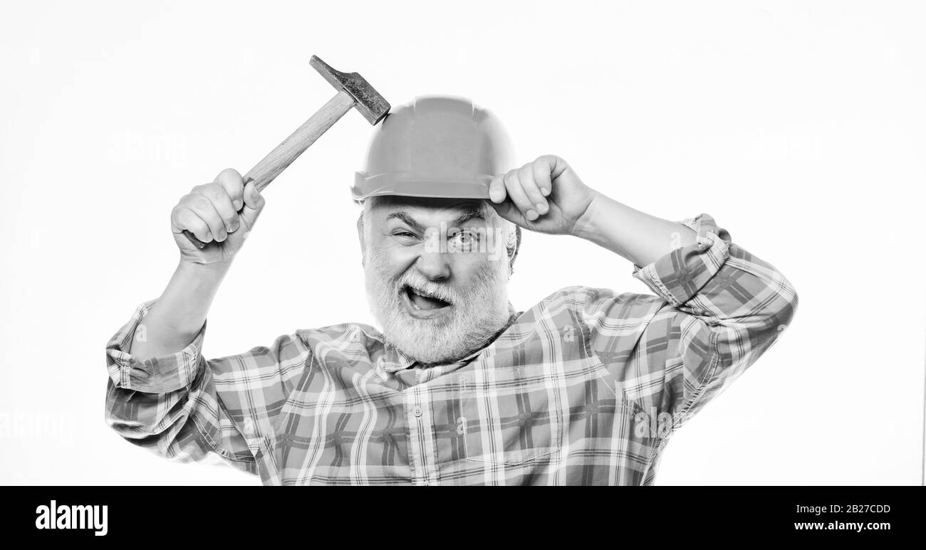 Old man work injury Black and White Stock Photos & Images - Alamy