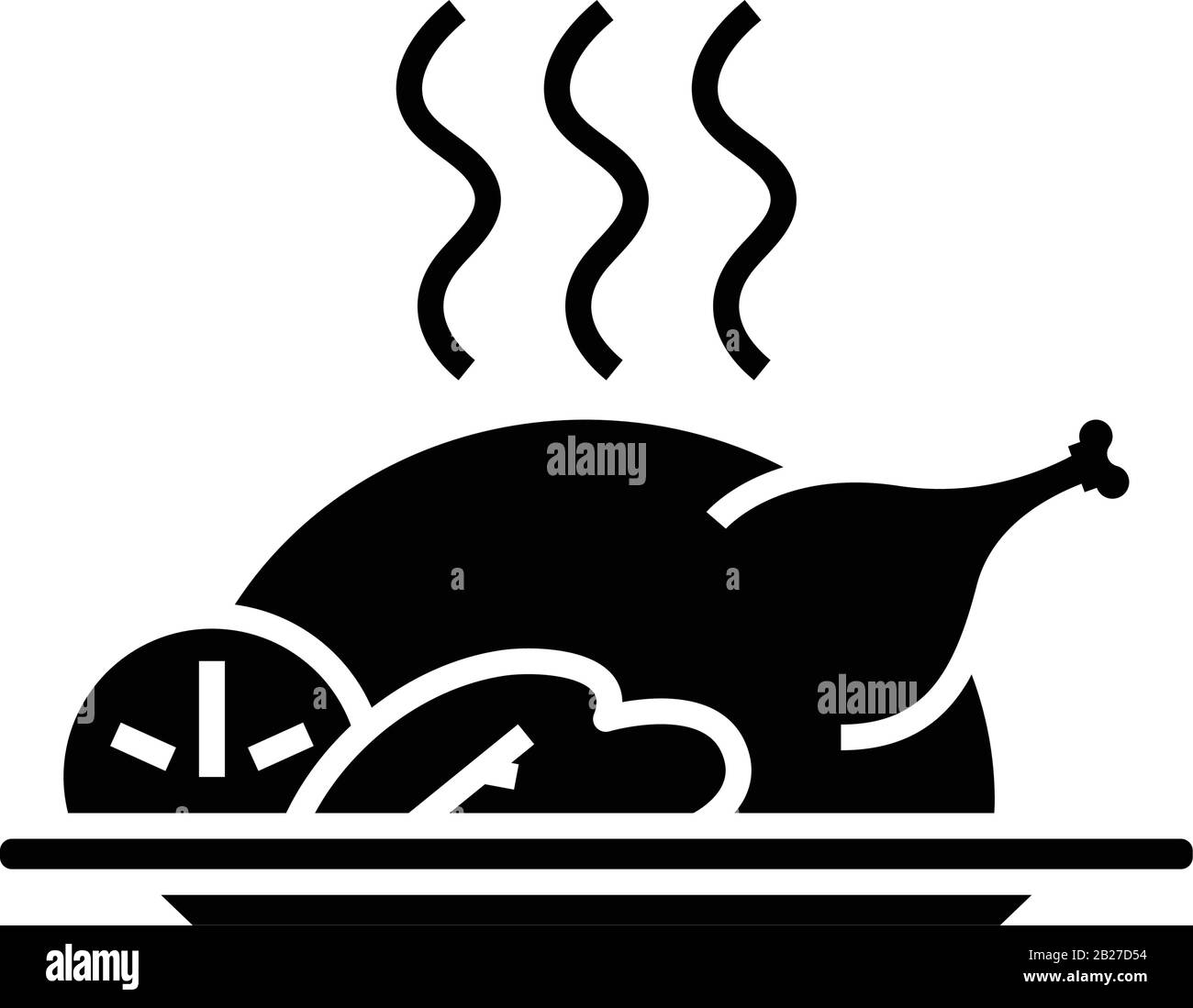 Holiday dinner black icon, concept illustration, vector flat symbol ...