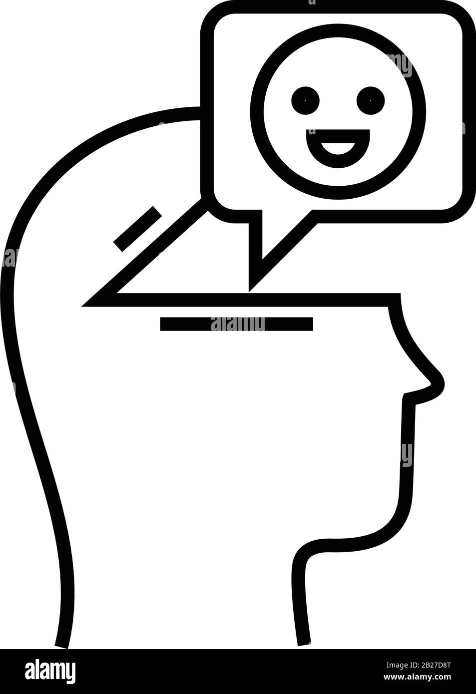 Smiling line icon, concept sign, outline vector illustration, linear ...