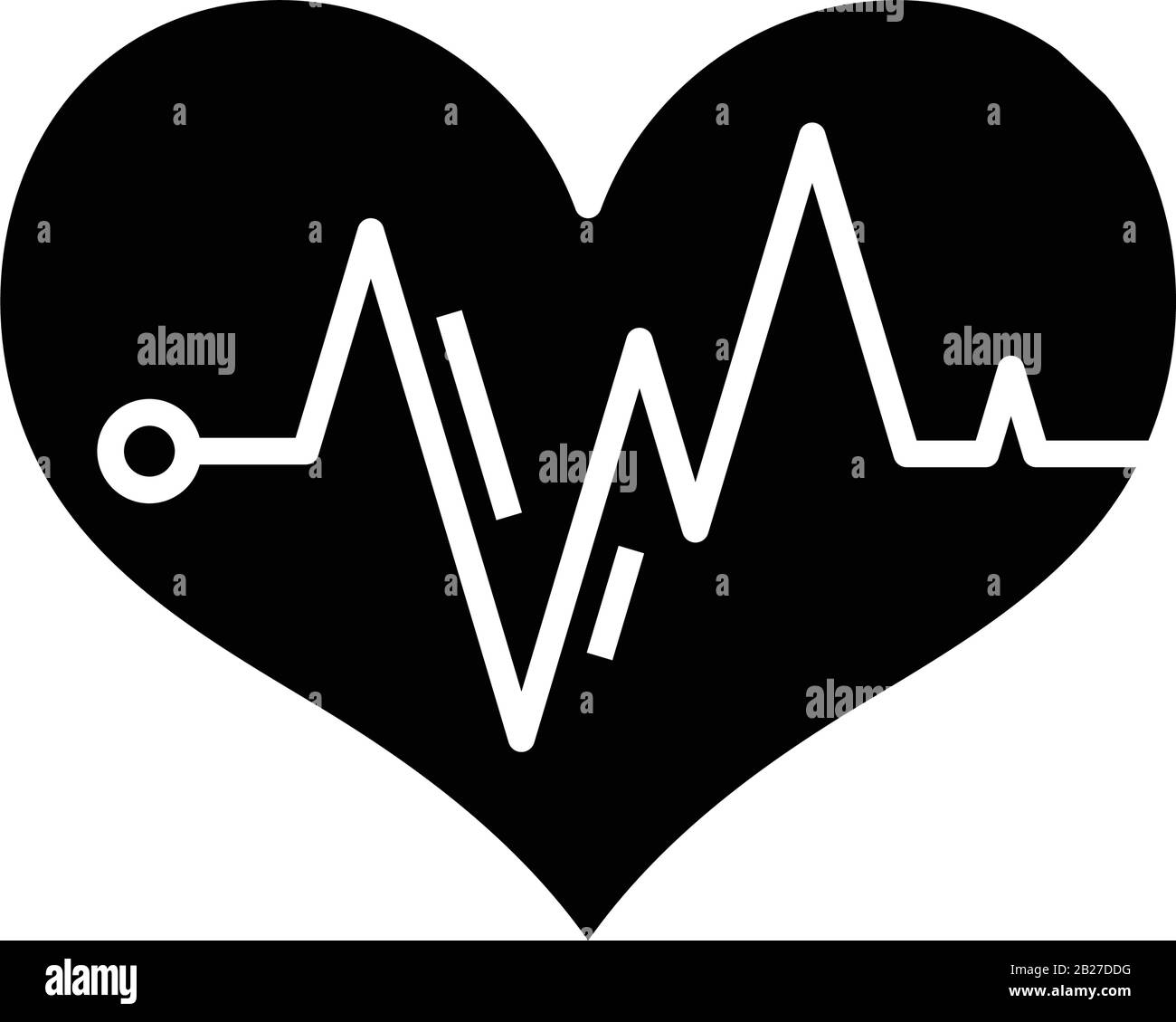 Heart bite black icon, concept illustration, vector flat symbol, glyph ...
