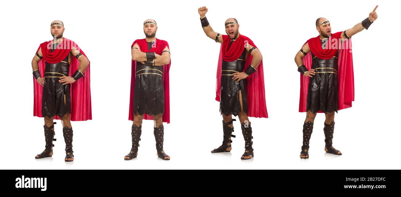 The gladiator isolated on white background Stock Photo - Alamy