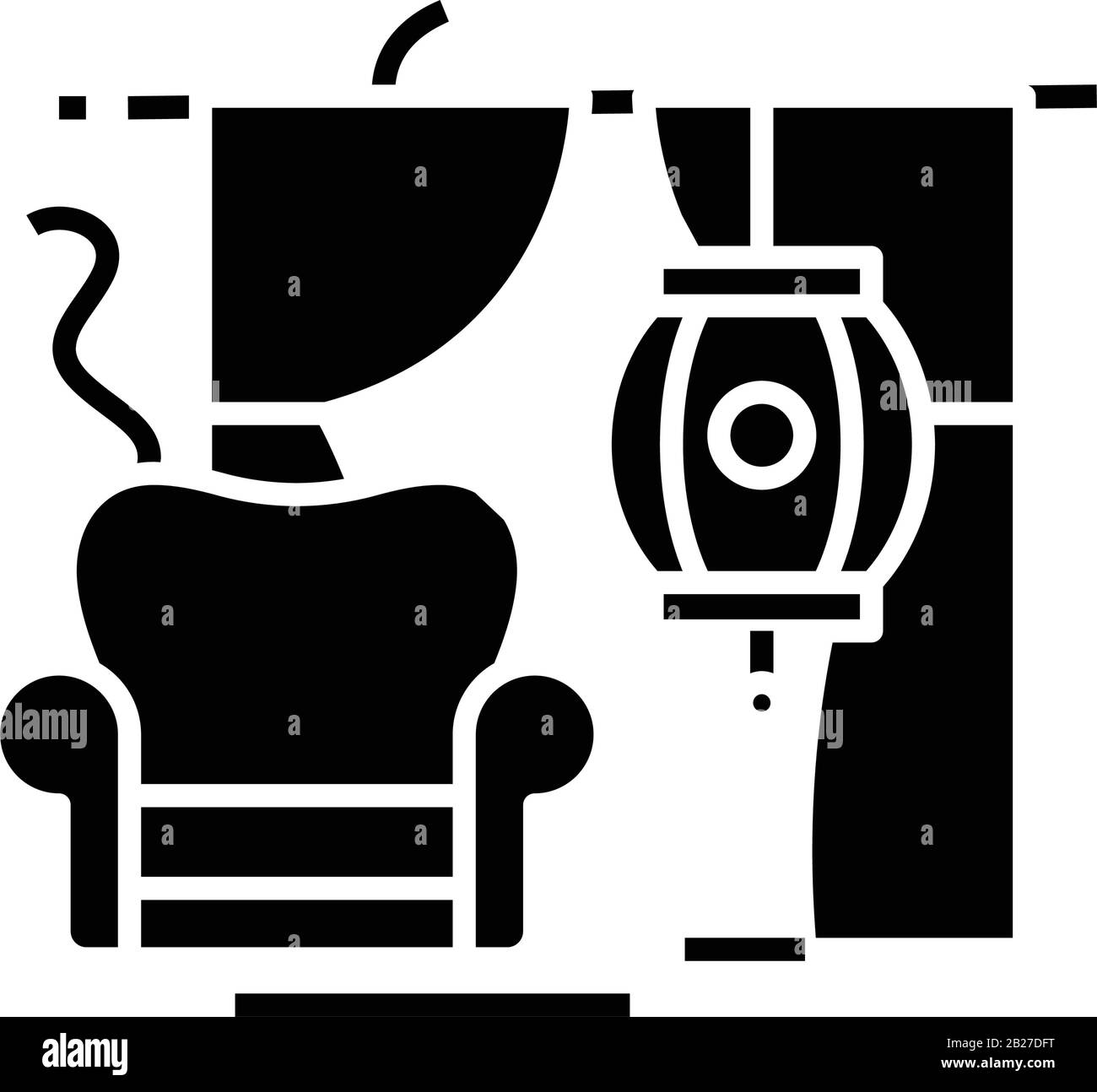 Holiday room black icon, concept illustration, vector flat symbol ...