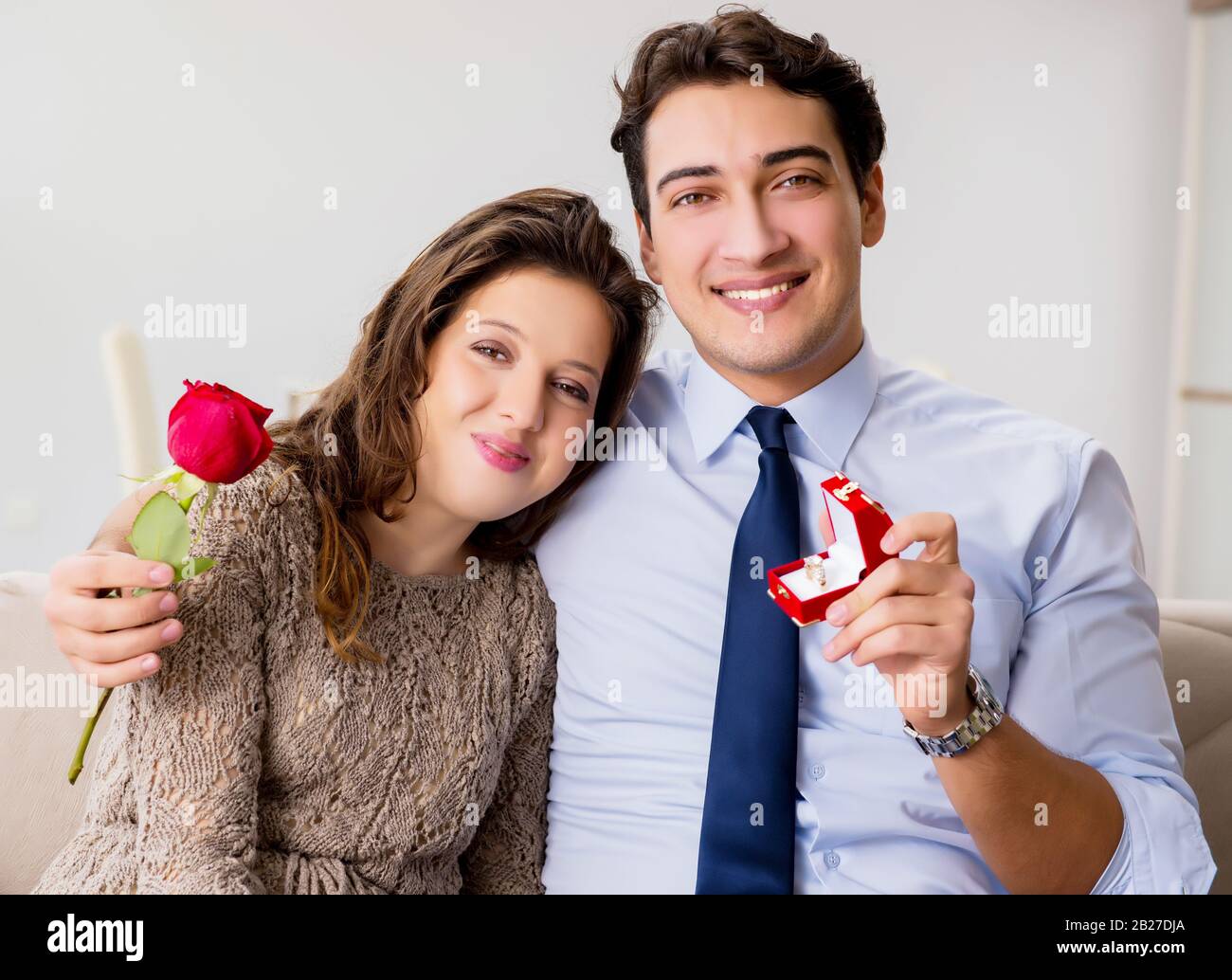 The romantic concept with man making marriage proposal Stock Photo - Alamy