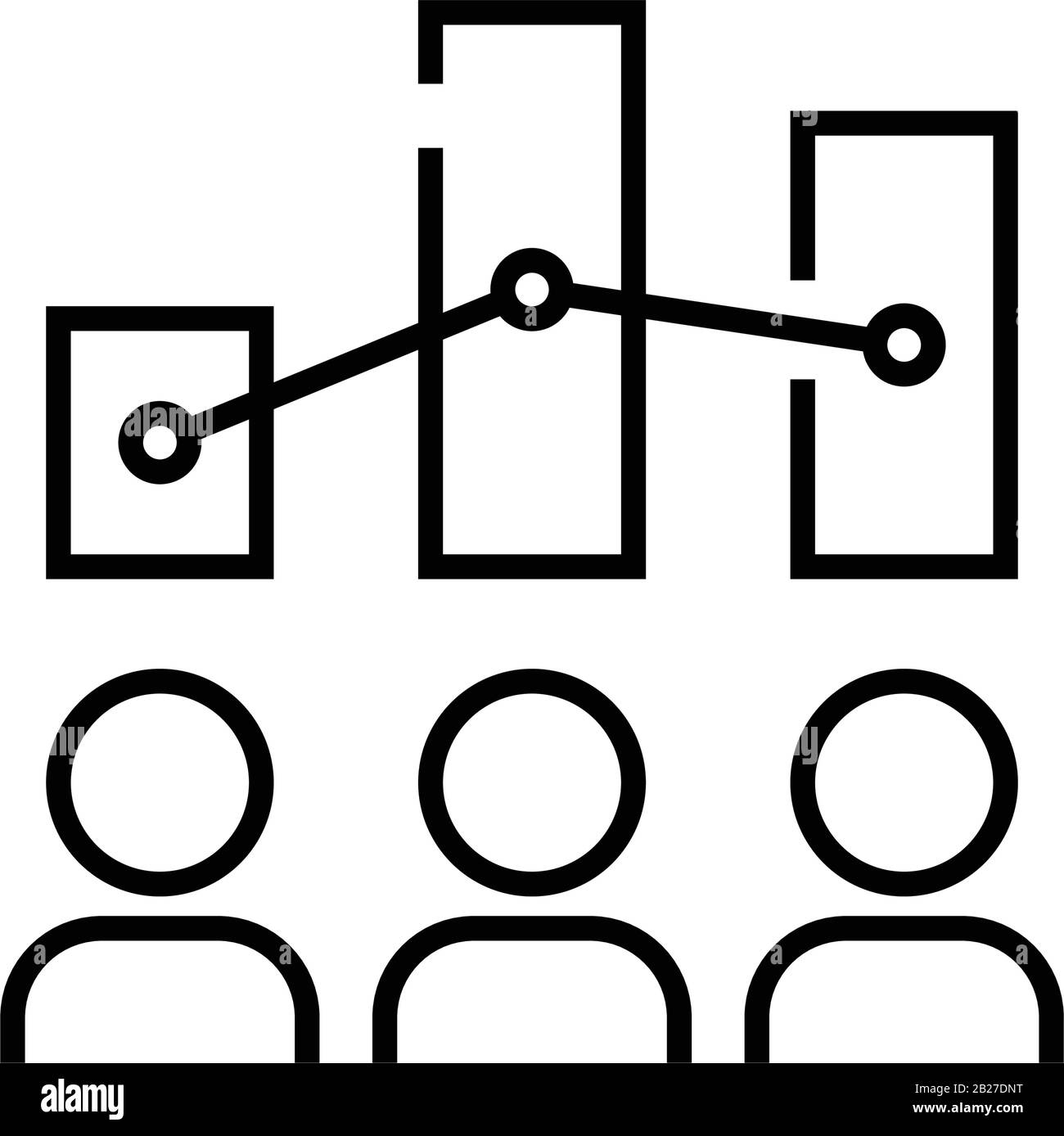 Shareholders charts line icon, concept sign, outline vector ...