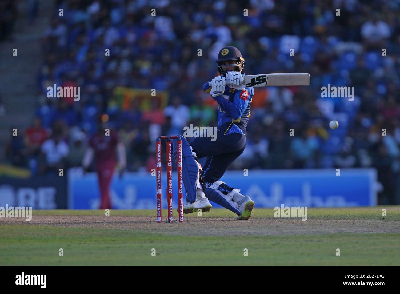 Sri Lanka. 01st Jan, 2020. Dhananjaya De Silva plays a shotthe third ...