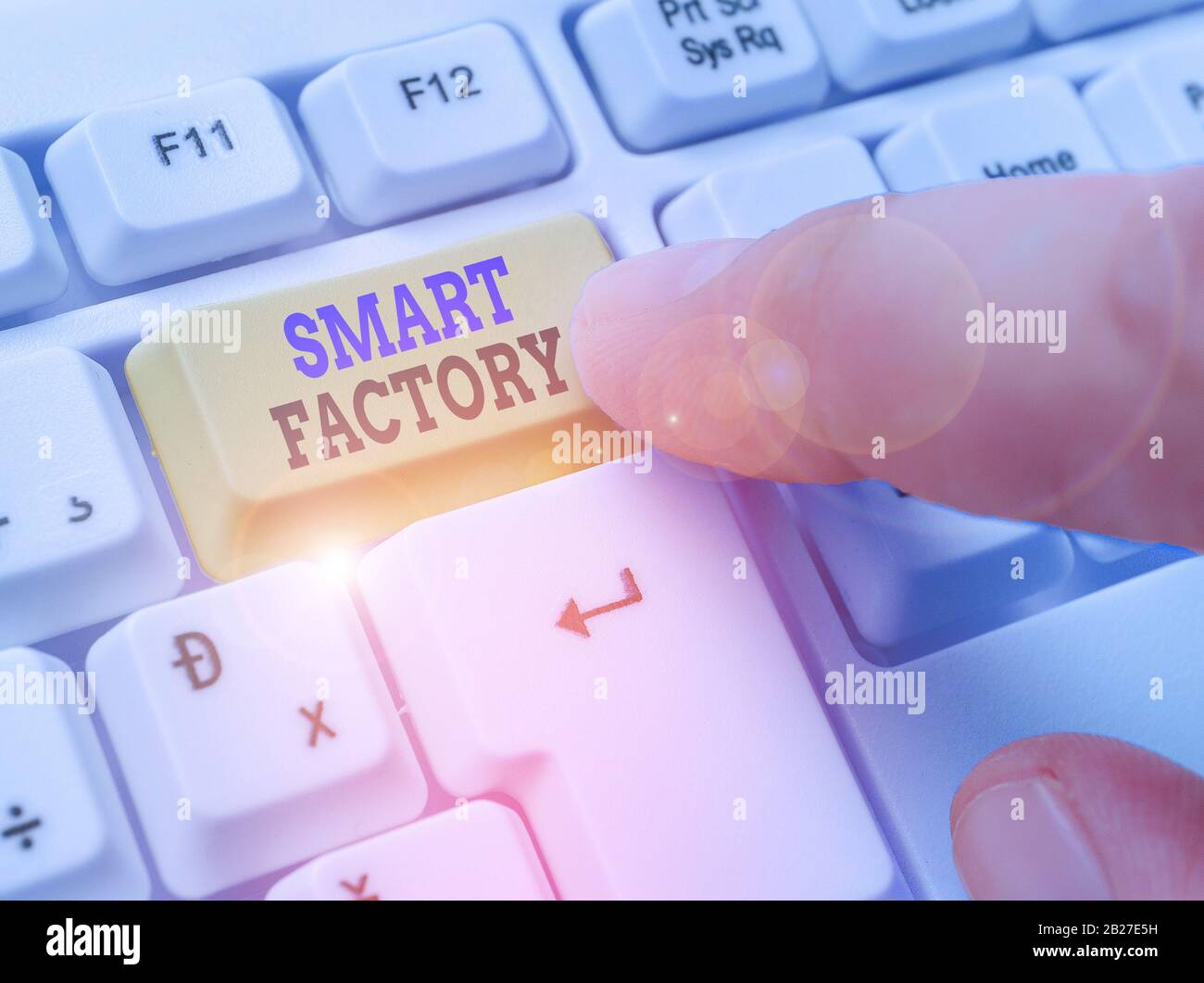 Word writing text Smart Factory. Business photo showcasing A highly ...