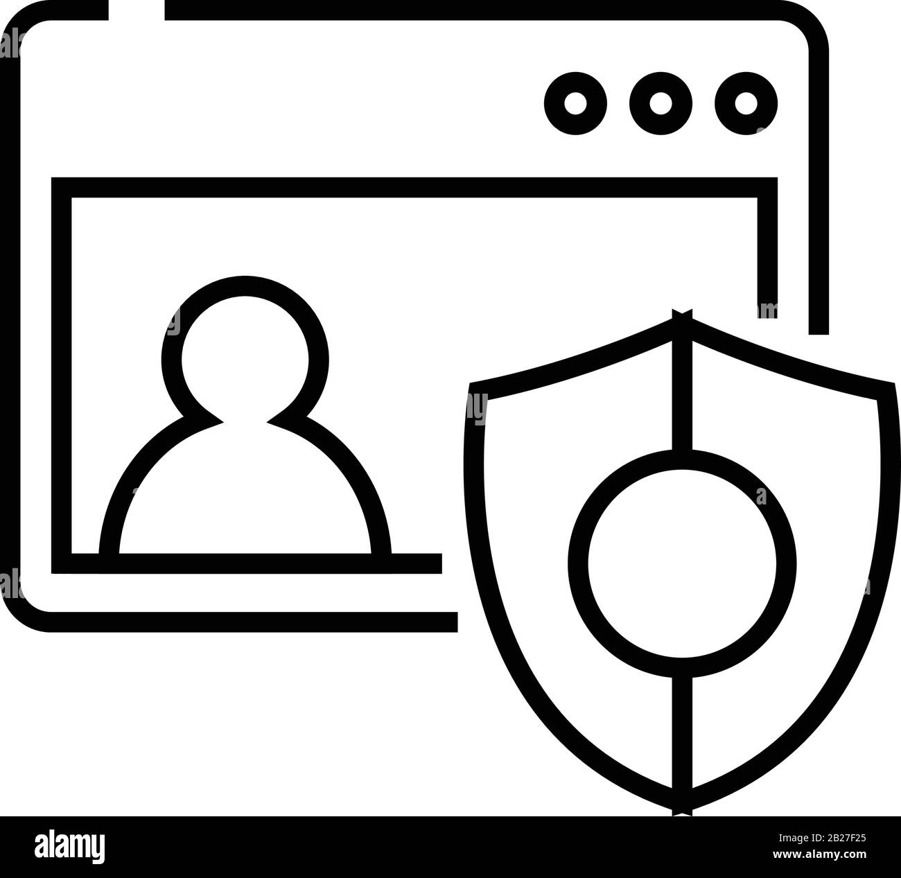 Secure online connection line icon, concept sign, outline vector ...