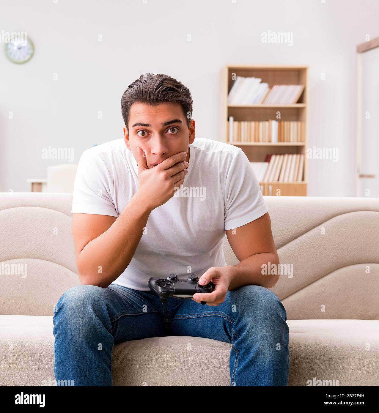 The man addicted to computer games Stock Photo - Alamy