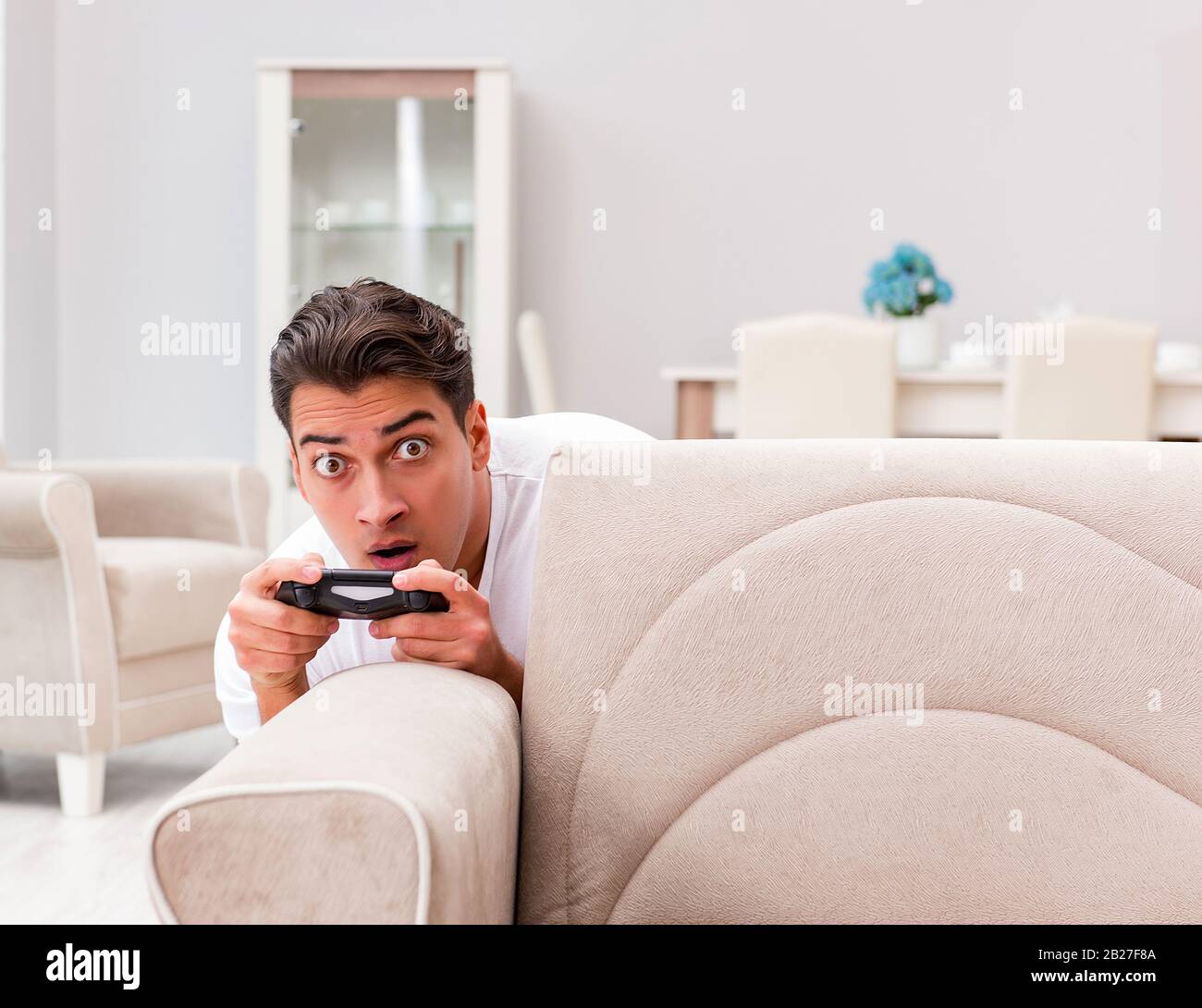 The man addicted to computer games Stock Photo - Alamy