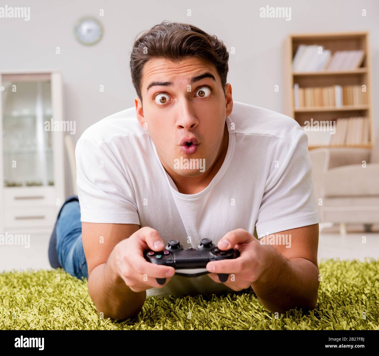 The man addicted to computer games Stock Photo - Alamy