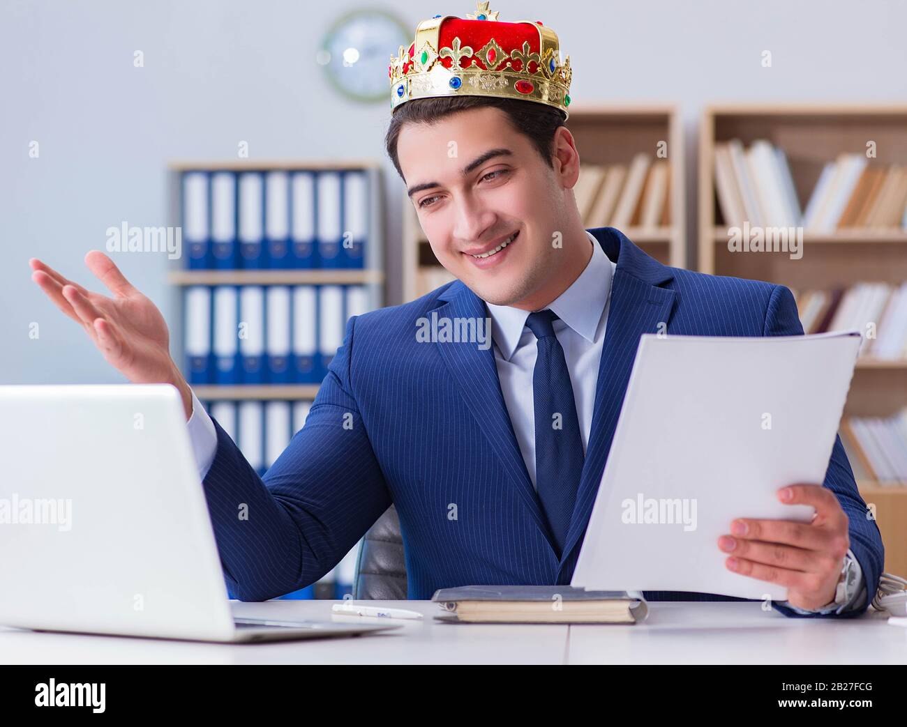 The king businessman working in the office Stock Photo - Alamy