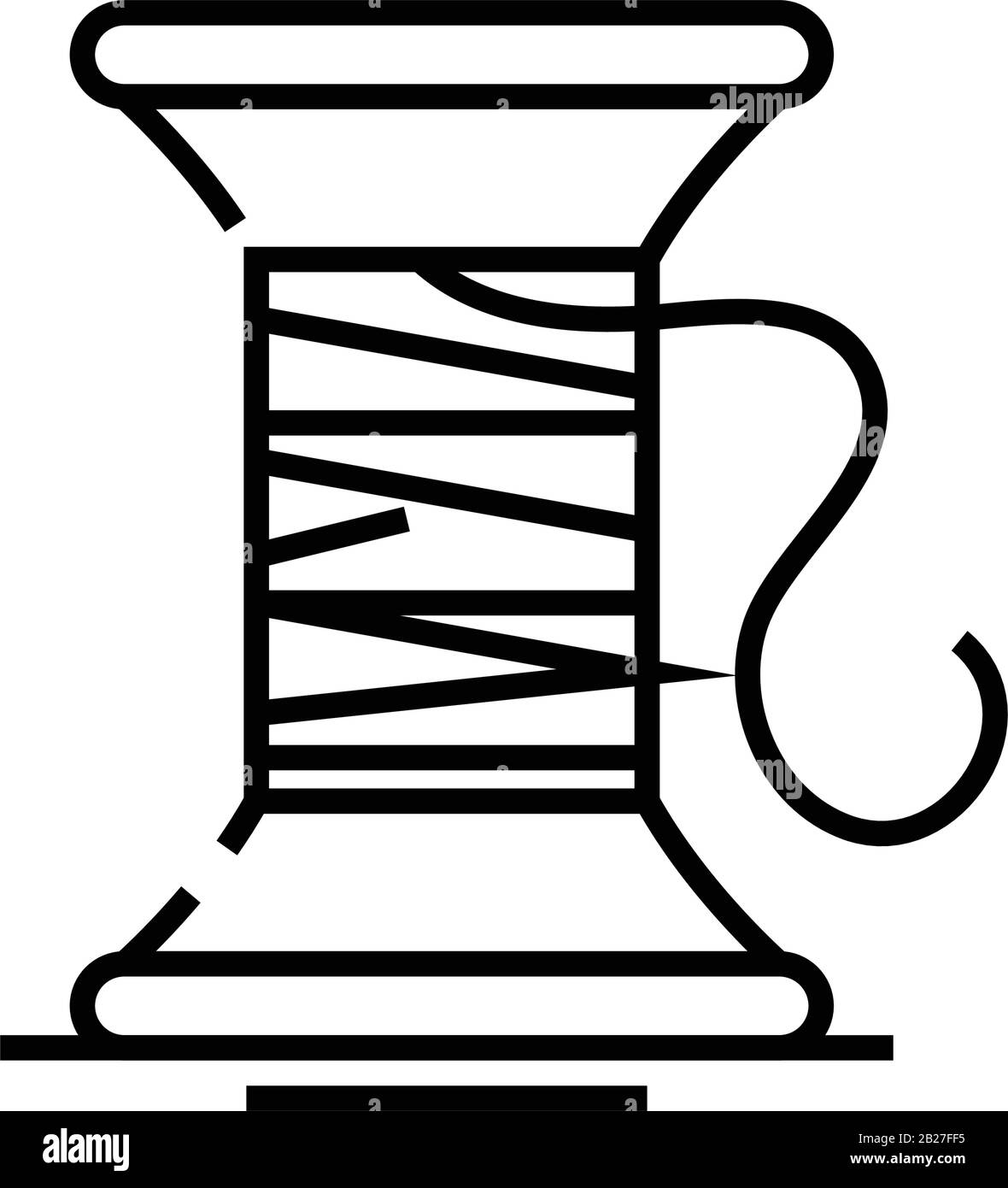 Sewing threads line icon, concept sign, outline vector illustration ...