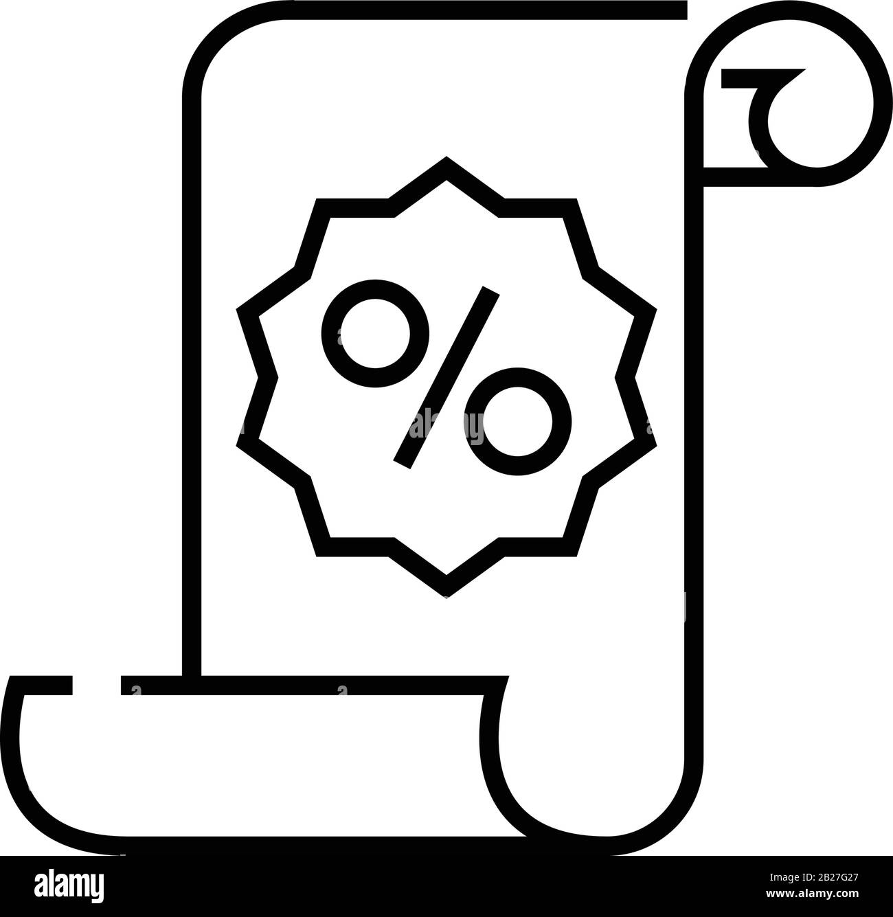 Sales scroll line icon, concept sign, outline vector illustration ...