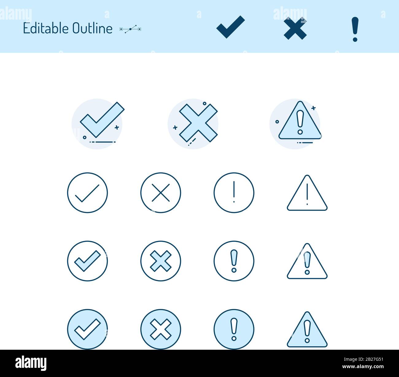 correct incorrect thin line icons, Caution icon, right wrong icon ...