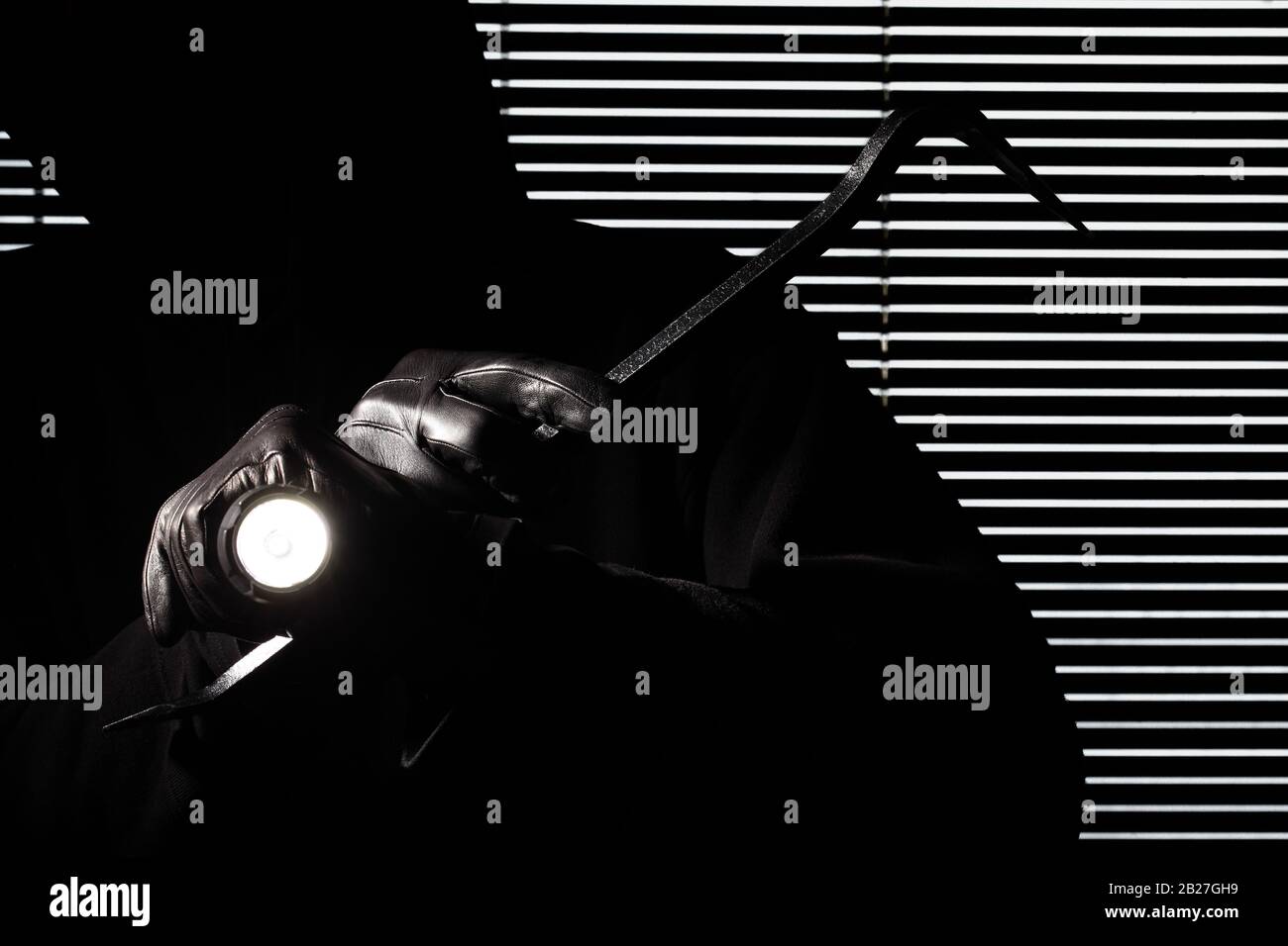 burglary and robbery. skillful professional masked burglar holding a ...