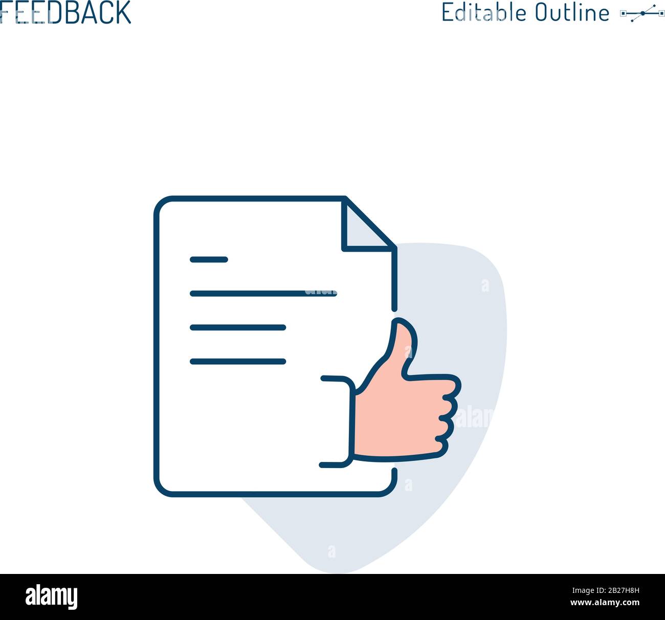Feedback icon, document, Business proposal acceptance, thumbs up ...