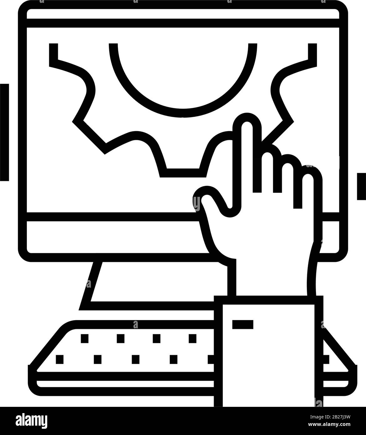 Settings illustration line icon, concept sign, outline vector ...