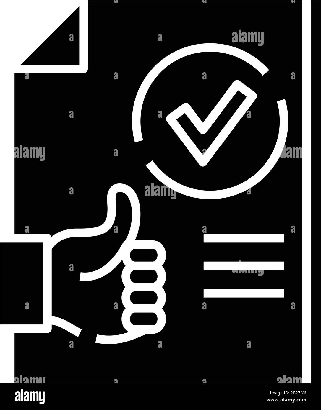 Good mark black icon, concept illustration, vector flat symbol, glyph ...