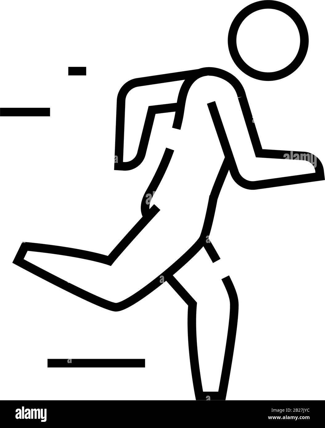 Running man line icon, concept sign, outline vector illustration ...