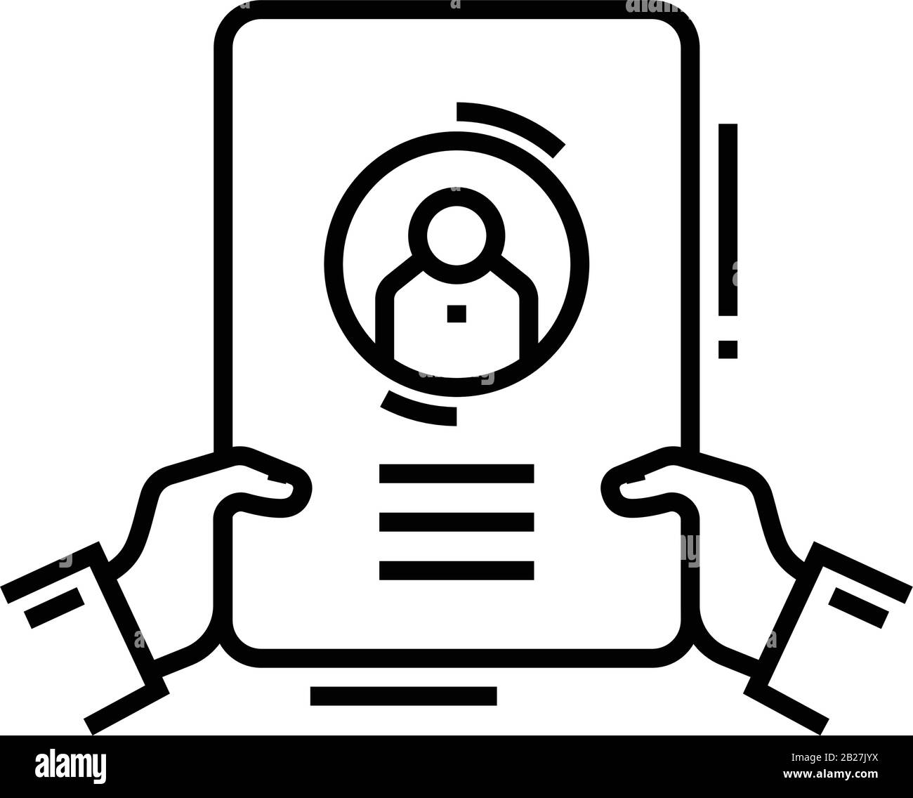 Resume line icon, concept sign, outline vector illustration, linear ...