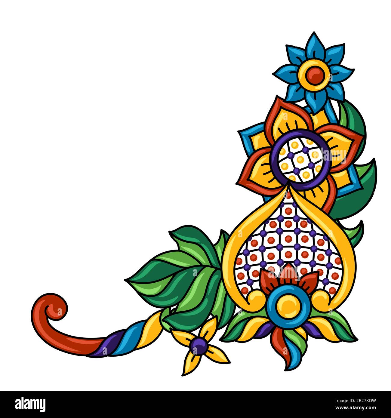 Indian corner border pattern hi-res stock photography and images - Alamy