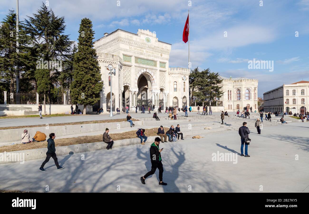 Beyazıt Square, Istanbul / Turkey - 01/19/2019: Istanbul University ...