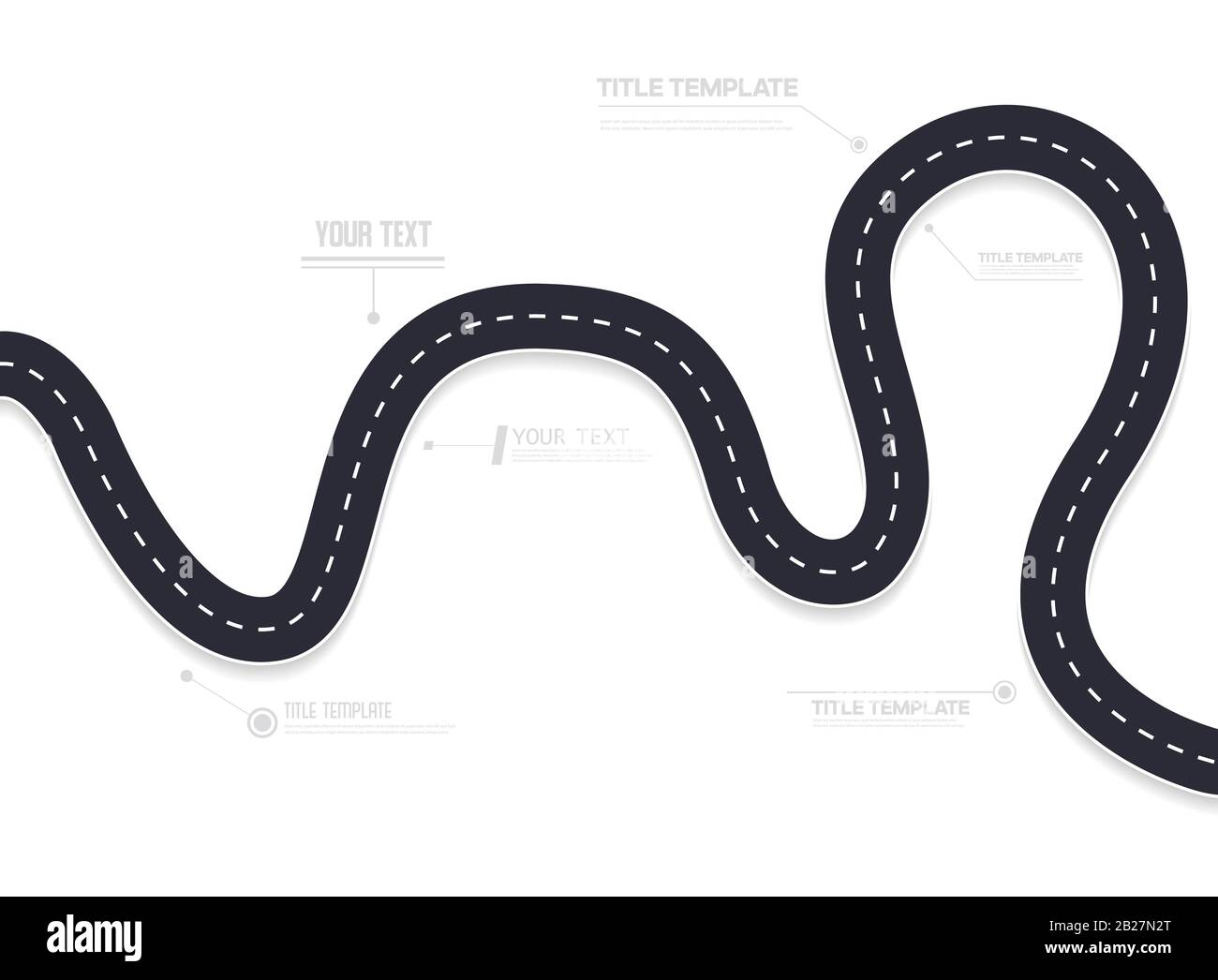 Road asphalt road isolated on white background. Vector illustration ...