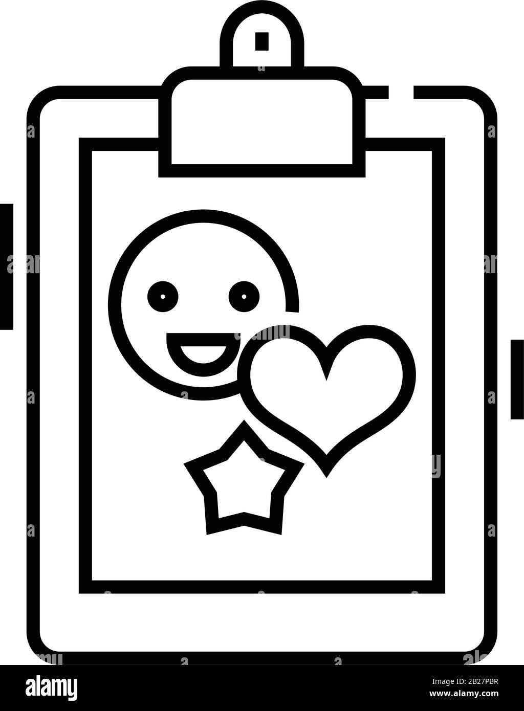 Smiling notes line icon, concept sign, outline vector illustration ...