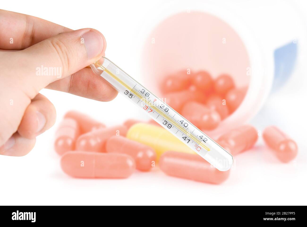 Human Hand with thermometer Stock Photo - Alamy