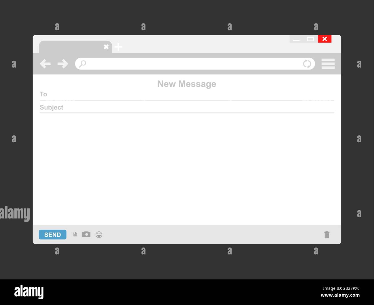 Email template or blank e-mail browser window vector icon Stock Vector ...