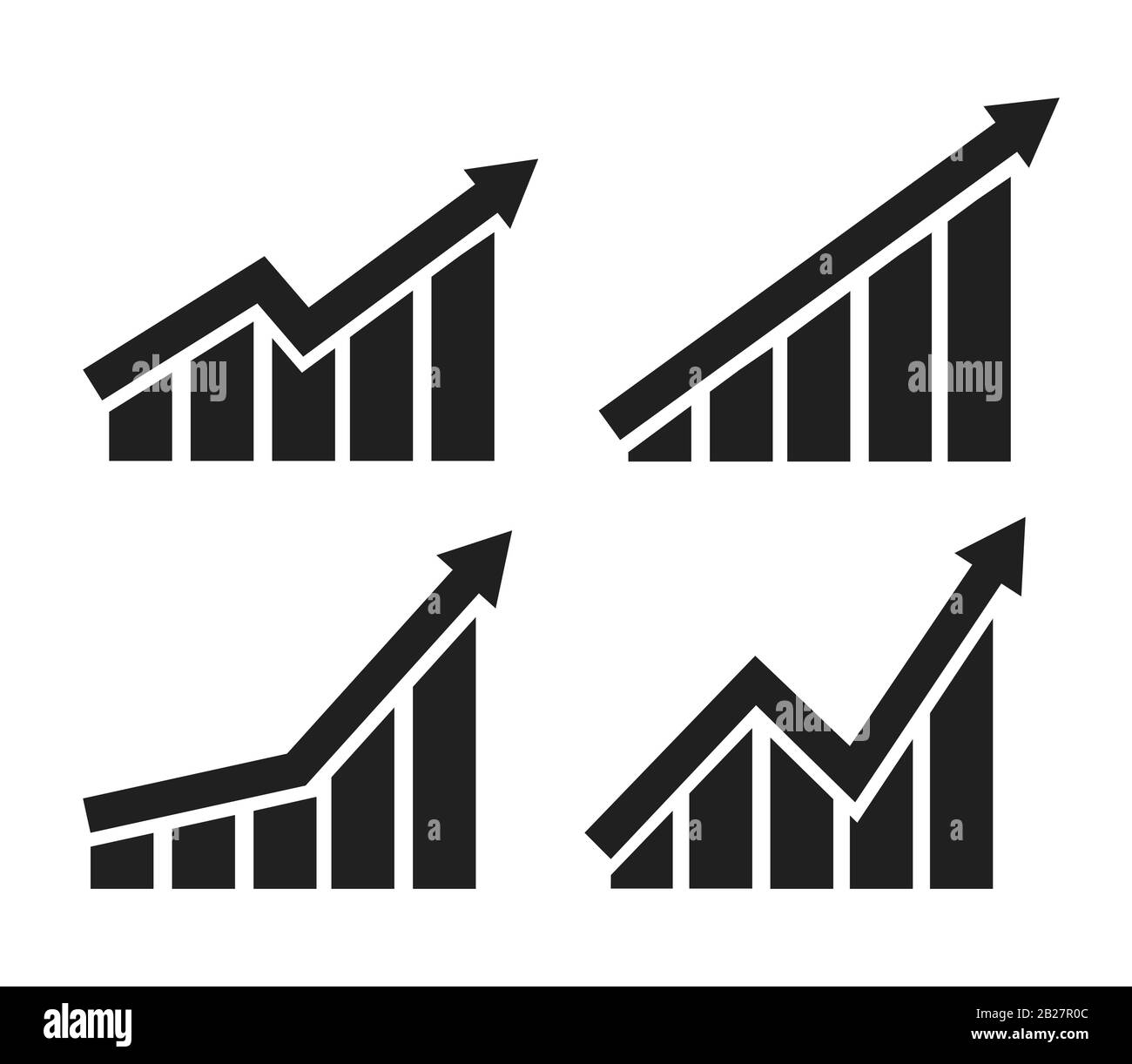 Vector growing graph icon set 4 n 1 Stock Vector Image & Art - Alamy