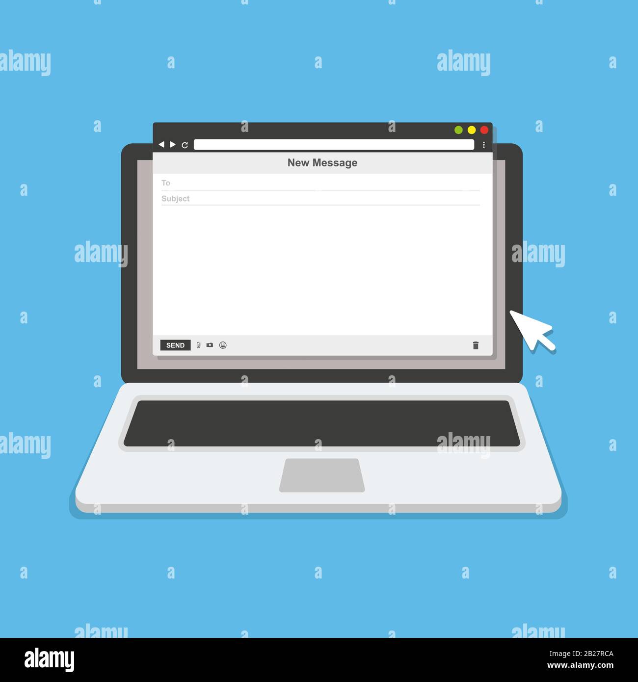 Email template or blank e-mail browser window vector icon Stock Vector ...