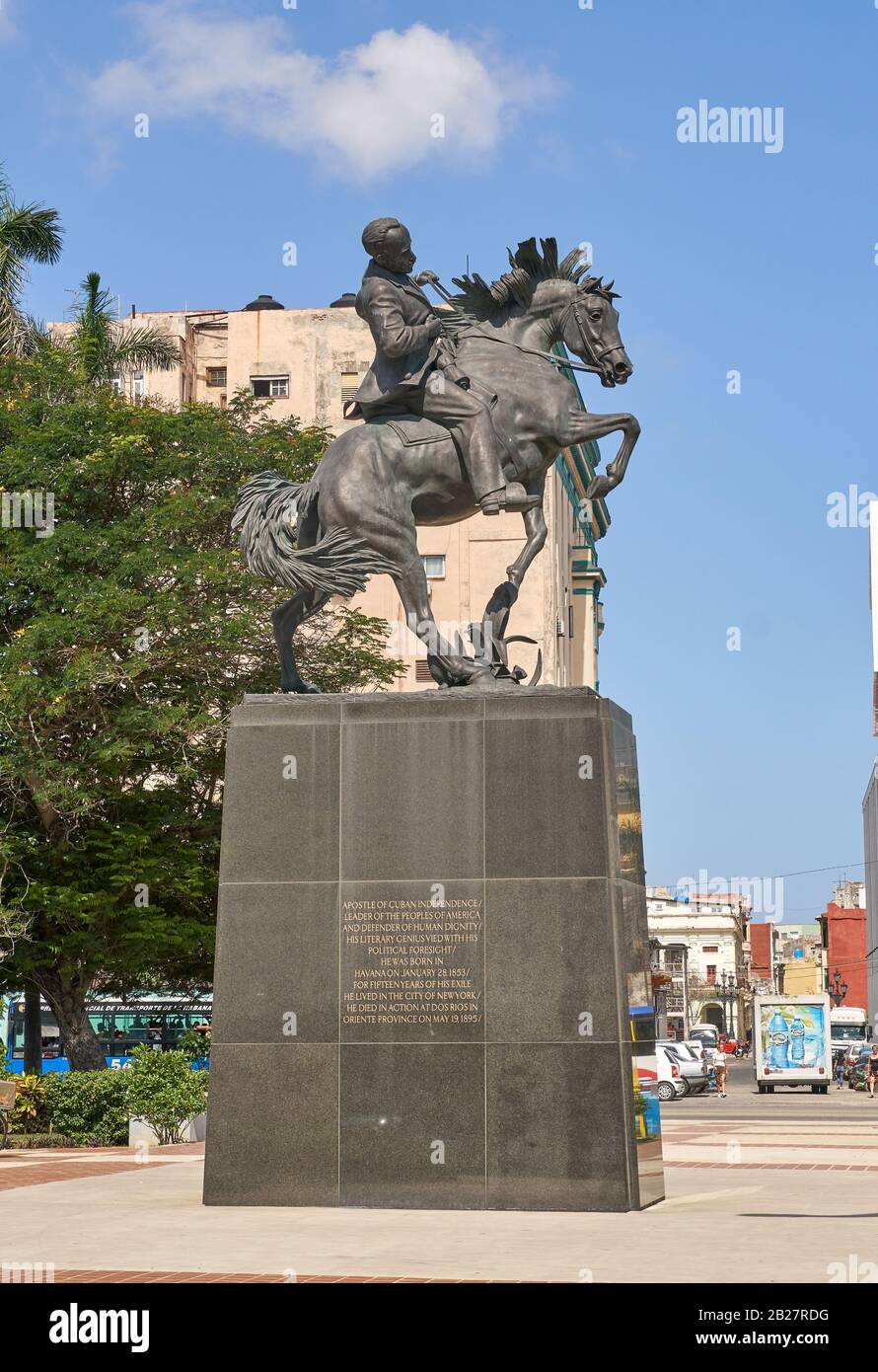 Havana, Cuba - May 05, 2019: Statue of Jose Marti in Havana, Cuba. Jose ...