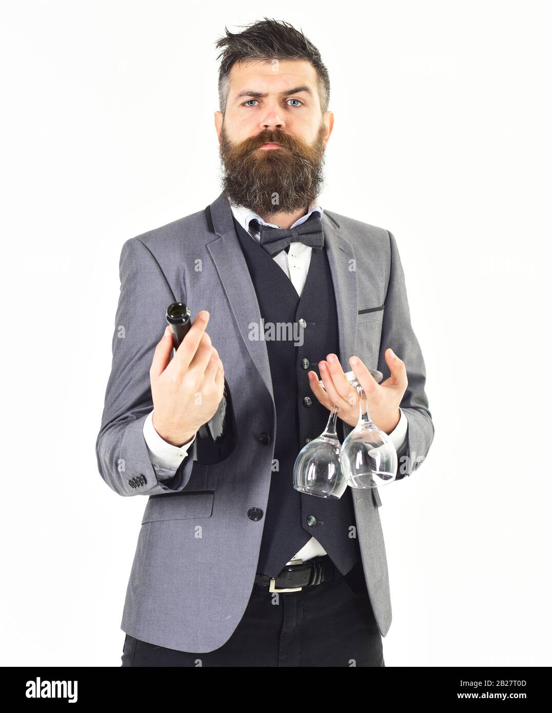 Butler serving champagne hi-res stock photography and images - Alamy