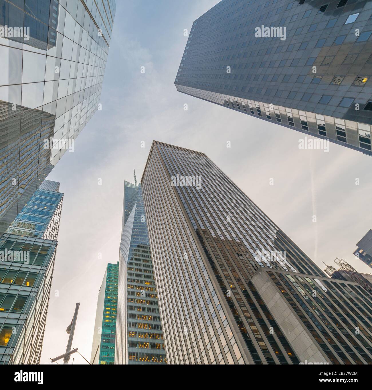 The new york skyscrapers vew from street level Stock Photo - Alamy