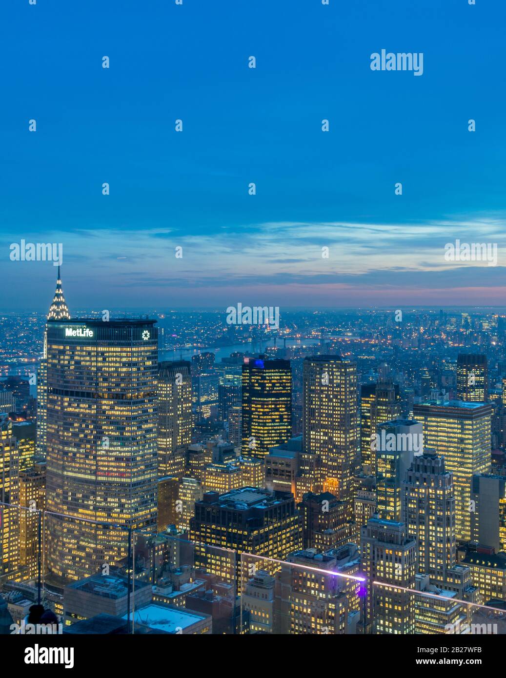 The view of new york manhattan during sunset hours Stock Photo - Alamy