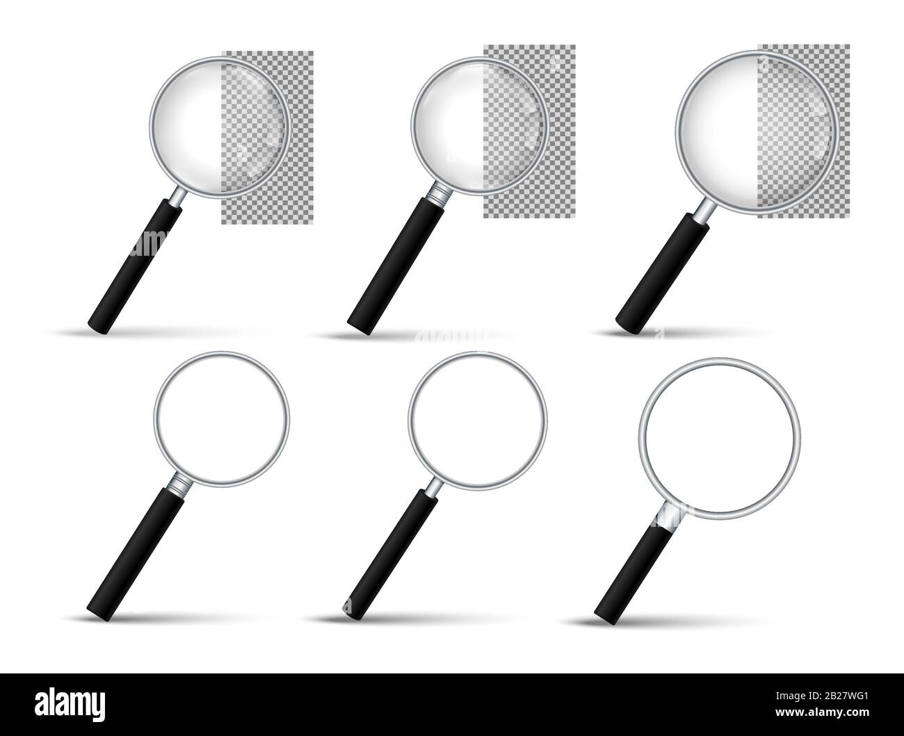 Realistic Magnifying glass vector icon Stock Vector Image & Art - Alamy