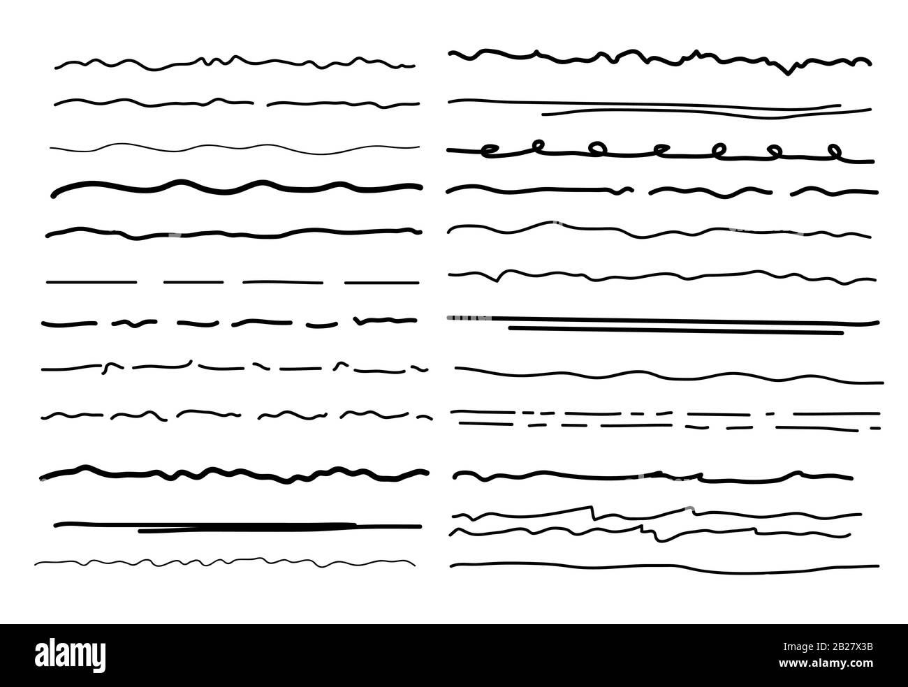 Sketch underlines vector. Handwritten marker line. Vector Illustration ...