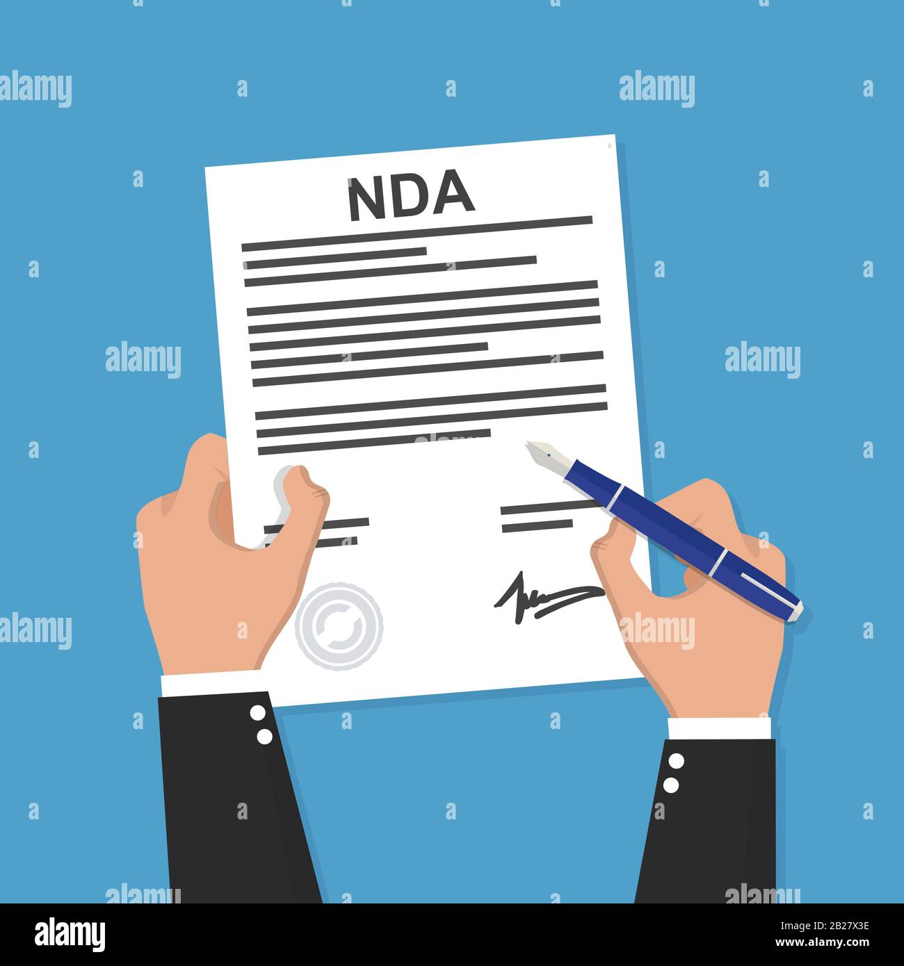 Signing document Stock Vector Images - Alamy