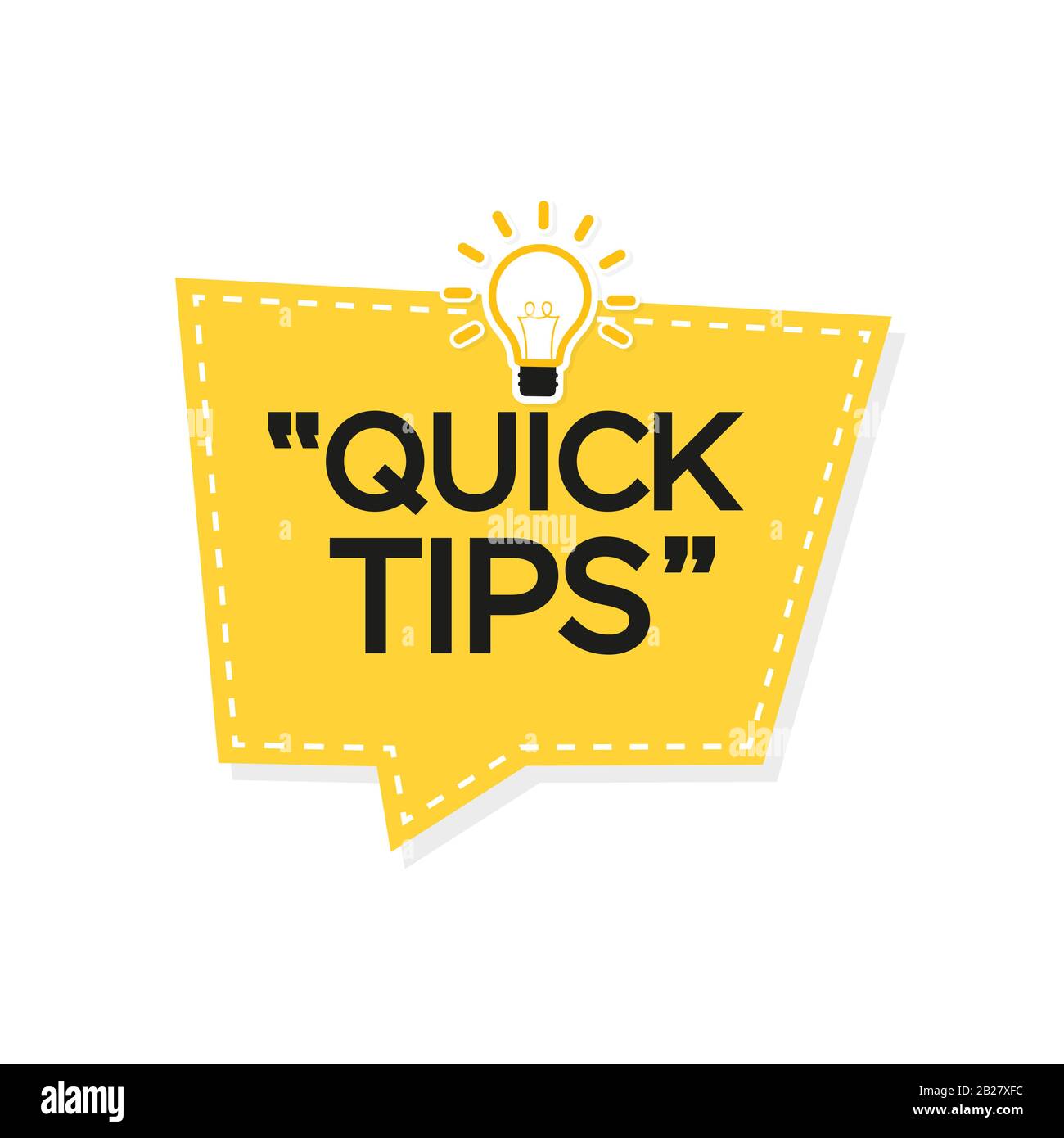 Quick Tips banner with light bulb. Vector background Stock Vector Image ...