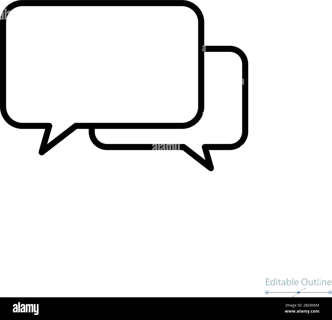 Speech bubbles, Social Media Chat, Editable stroke outline ...