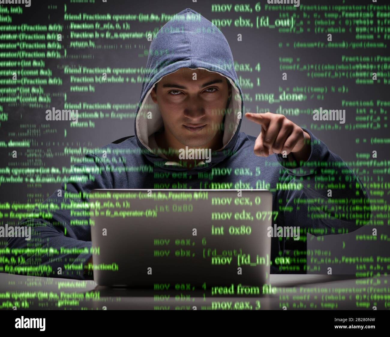 The young hacker in data security concept Stock Photo - Alamy