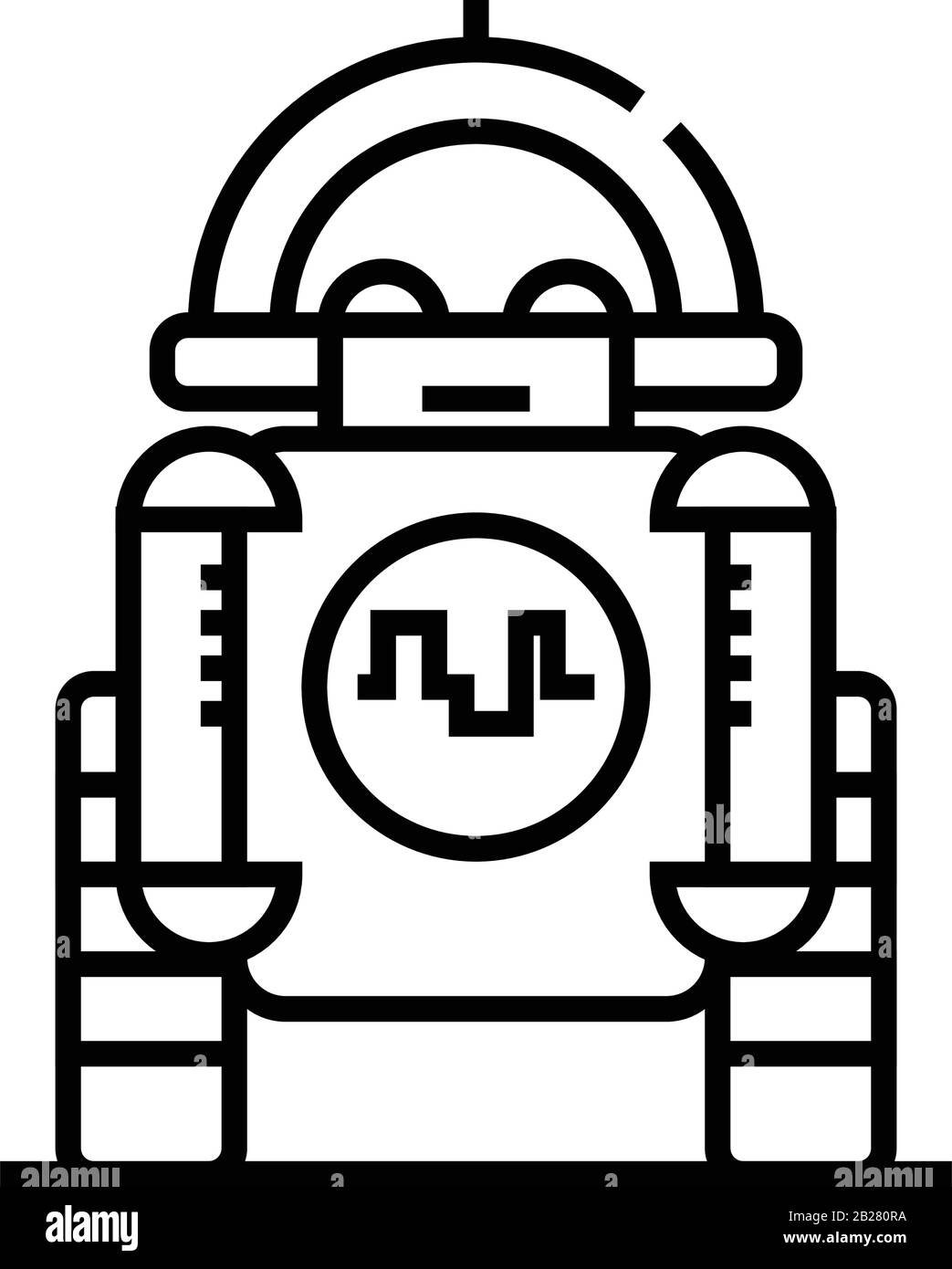 Robot line icon, concept sign, outline vector illustration, linear ...