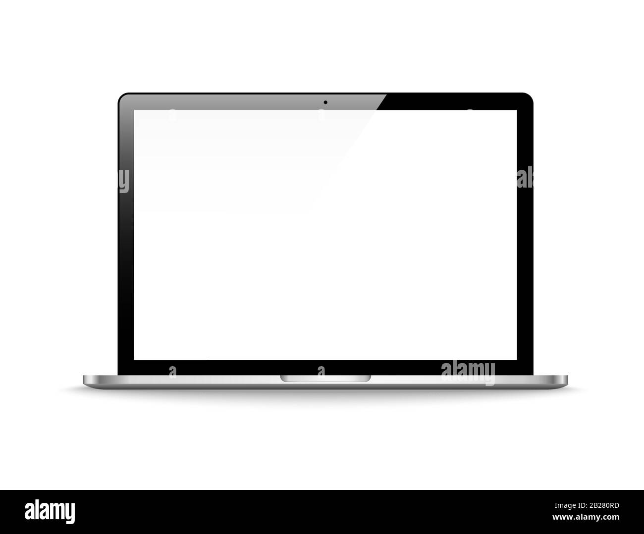 Modern glossy laptop on white background. Vector Stock Vector Image ...